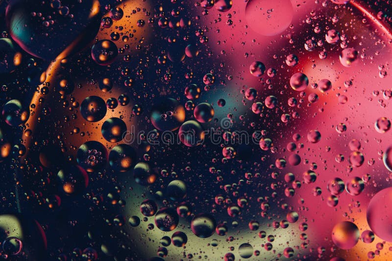 Abstract Space Background. Water Drops of Different Colours Stock Photo ...