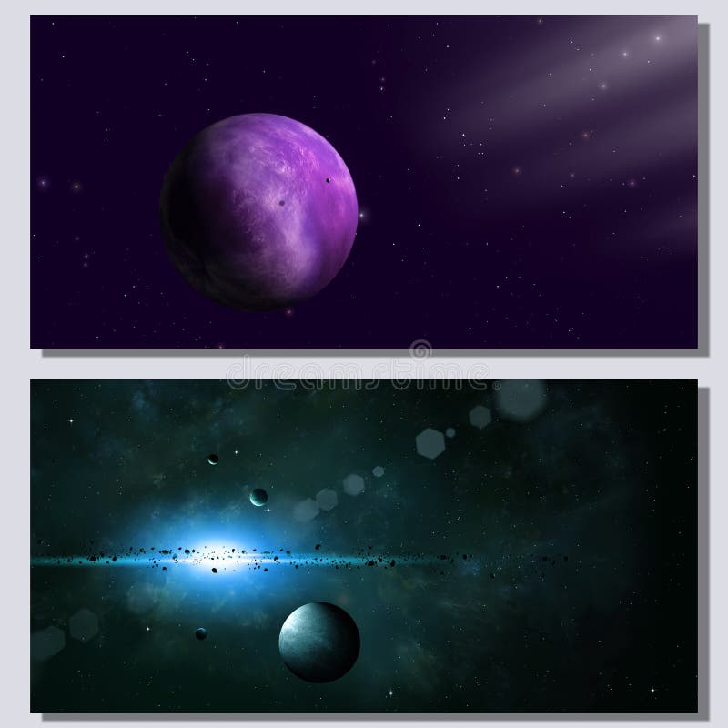 Abstract Space Banners stock illustration. Illustration of background ...