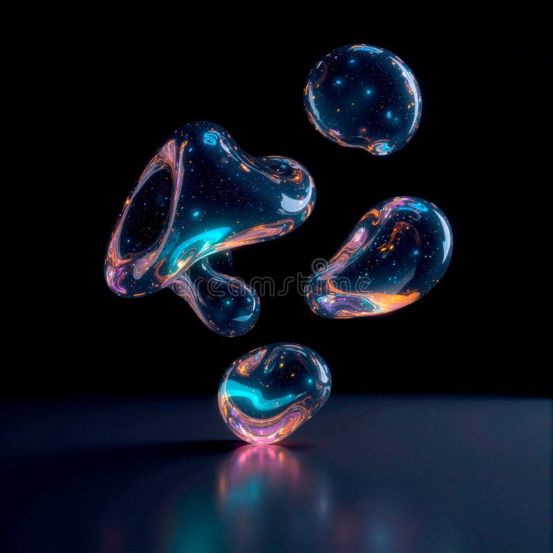 Abstract Space Bubbles stock image. Image of glow, galaxy - 375218877