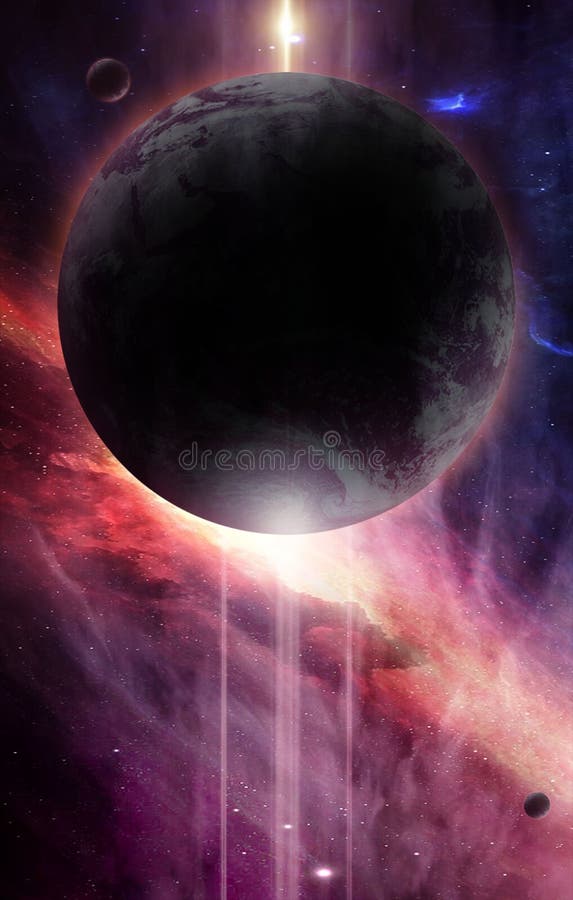 Abstract Space 3D Illustration, Planet Earth in Space in the Bright ...