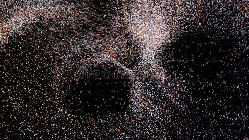 Abstract Space Dust Flying on Dark Background Under the Influence of ...