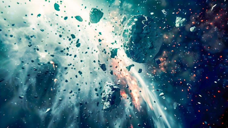 Abstract Space Explosion with Dynamic Rocks and Galaxy Stock ...