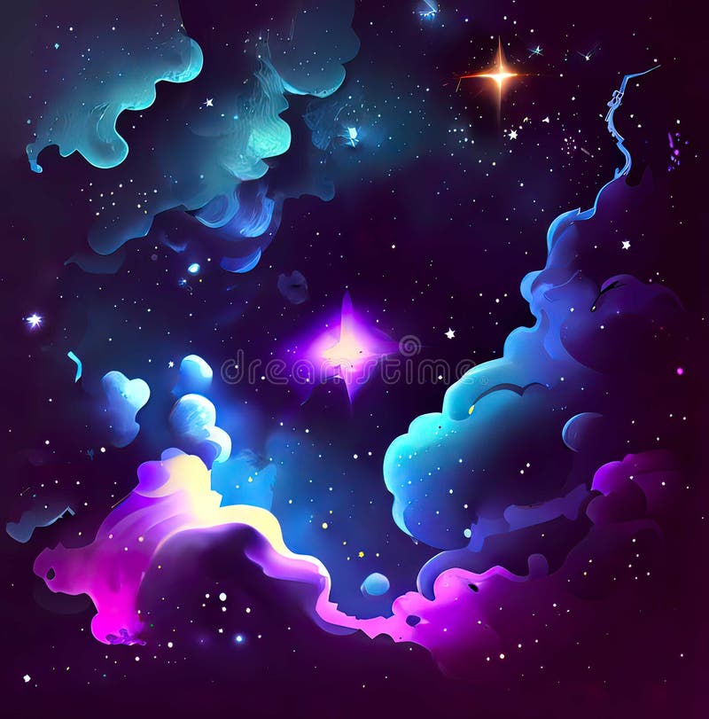 Abstract Space Galaxy Nebula - Ai Generated Stock Illustration ...