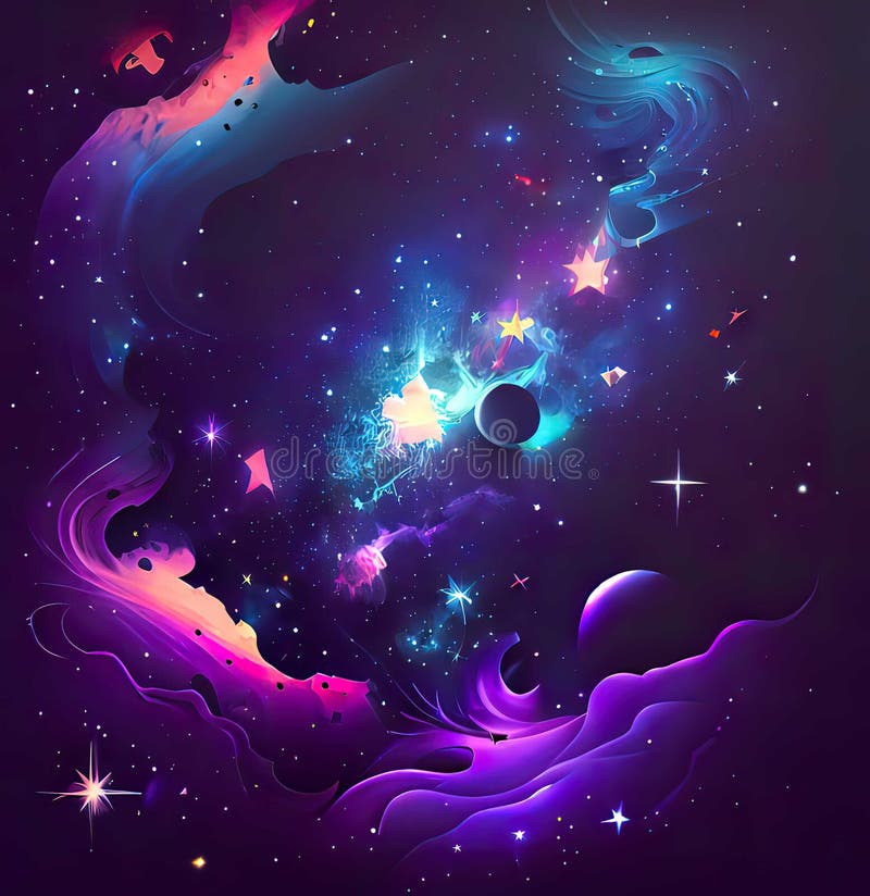 Abstract Space Galaxy Nebula - Ai Generated Stock Illustration ...