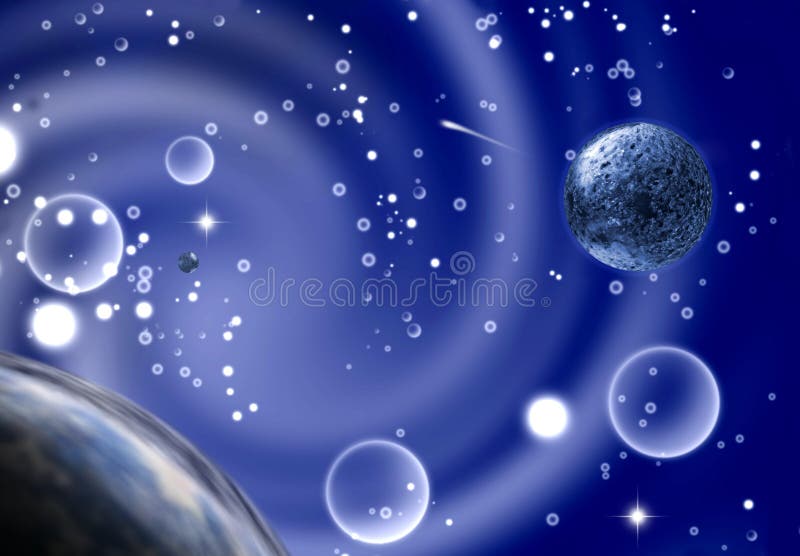 Abstract Space Landscape on a Blue Background Stock Illustration ...