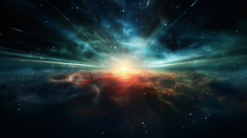Abstract Space Landscape Starlight and Galaxy. AI Generated Stock ...