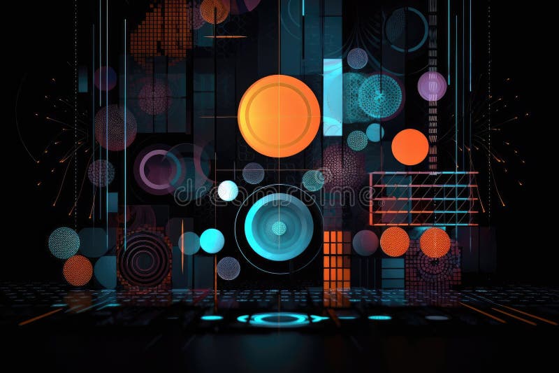 An Abstract Space Made Up of Colorful Shapes and Objects. Generative Ai ...