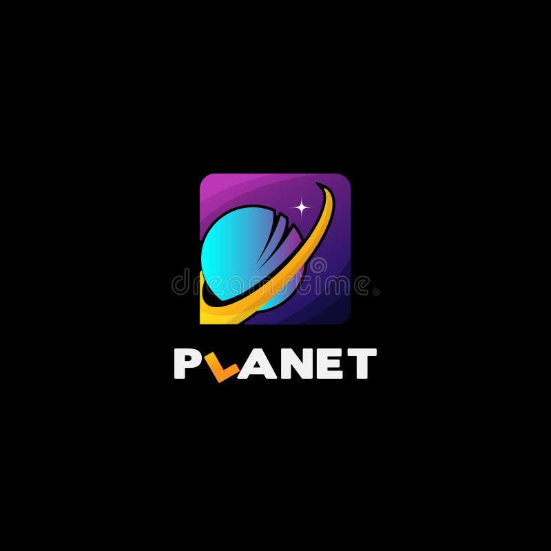 Abstract Space Planet Logo Design Template Stock Illustration ...