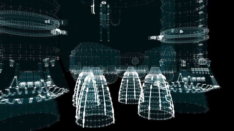 Abstract Space Rocket of Particles Stock Illustration - Illustration of ...