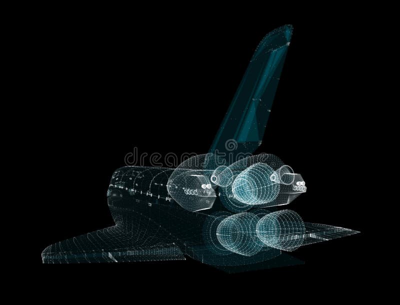 Abstract Space Shuttle of Particles Stock Illustration - Illustration ...