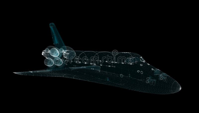 Abstract Space Shuttle of Particles Stock Image - Image of science ...