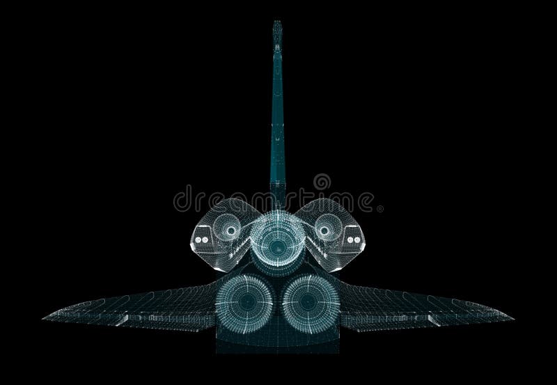 Abstract Space Shuttle of Particles Stock Illustration - Illustration ...