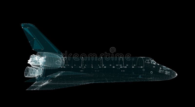 Abstract Space Shuttle of Particles Stock Illustration - Illustration ...