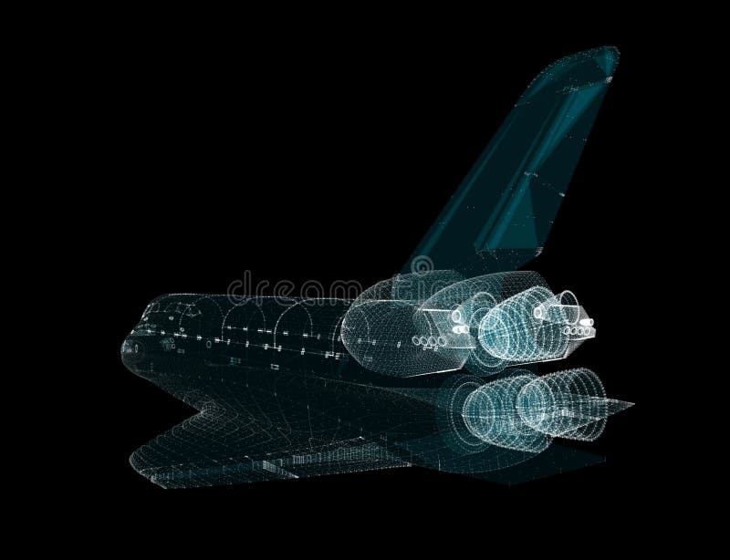 Abstract Space Shuttle of Particles Stock Illustration - Illustration ...