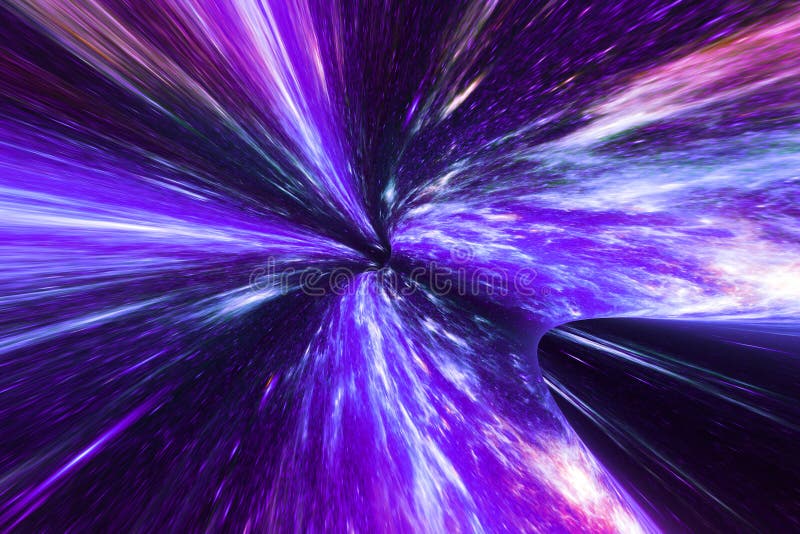 Glowing Wormhole in Space, Interstellar Warp, Traveling Trough Space ...