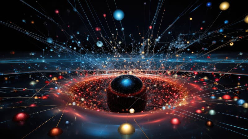 Abstract Space Stars Nebula and Galaxy. Big Bang Quantum Physics ...