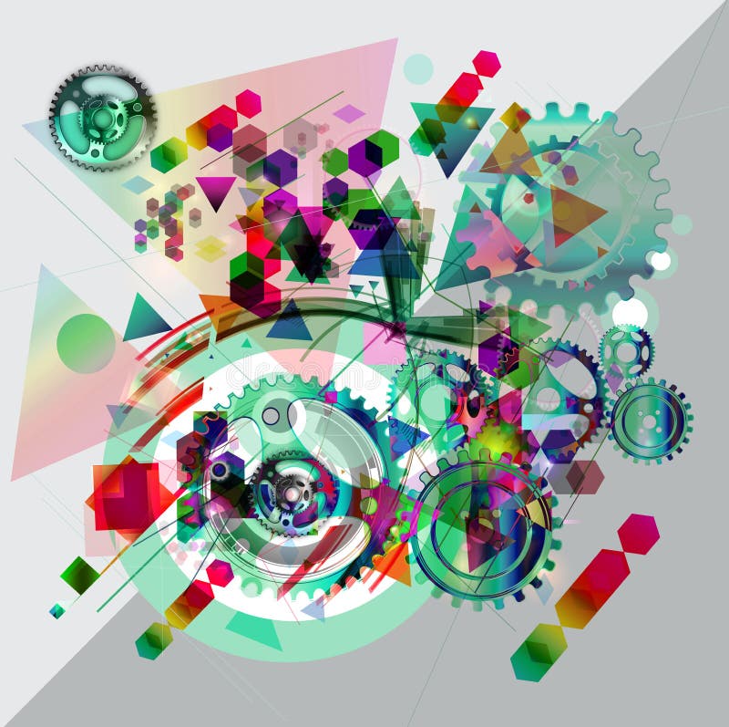 Abstract Space Technology Grunge Art Pattern Stock Illustration ...