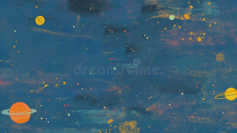 Abstract Space-Themed Art with Planetary Motifs Stock Image - Image of ...