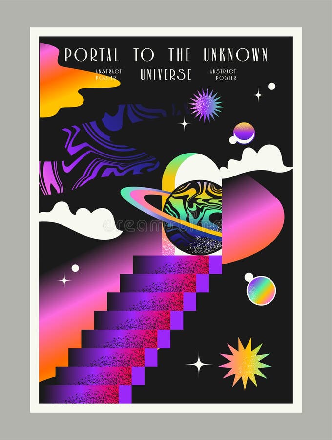 Abstract Space Vector Poster Stock Illustration - Illustration of ...