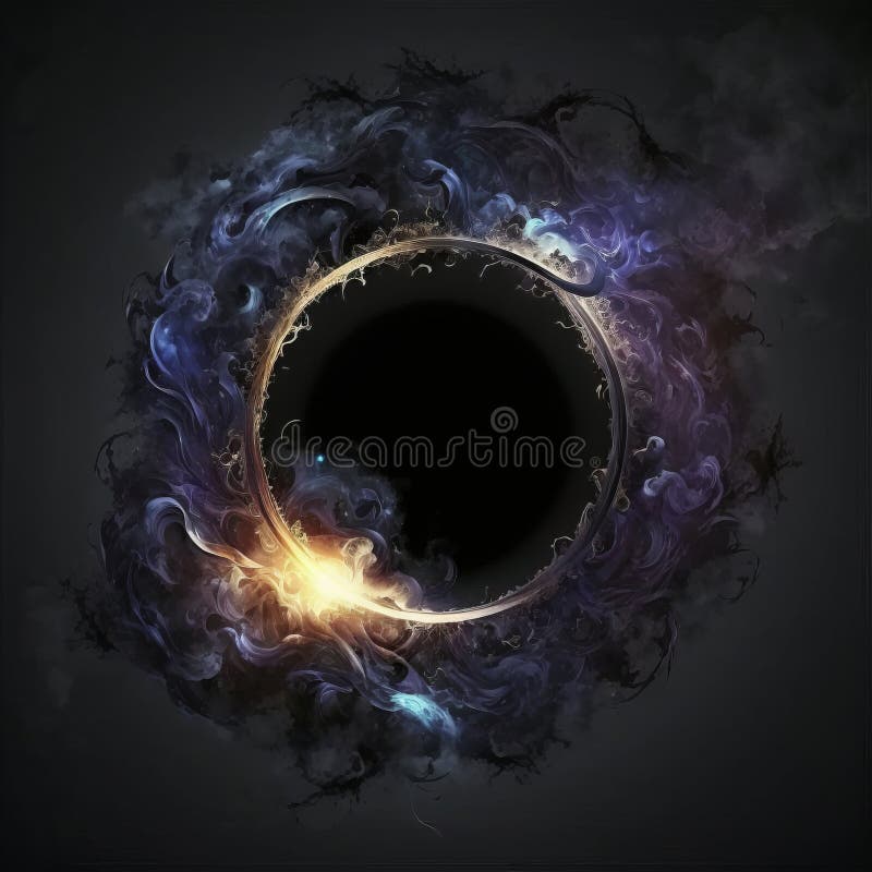 Abstract Space Wallpaper Background. Dark Circle Frame. Illustration AI ...