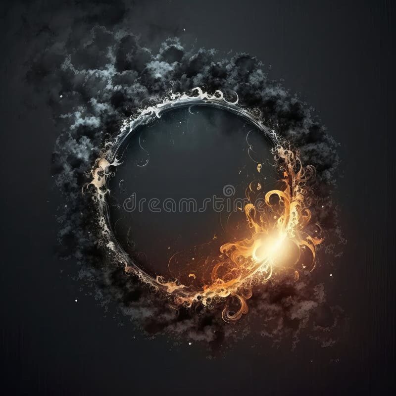Abstract Space Wallpaper Background. Dark Circle Frame. Illustration AI ...
