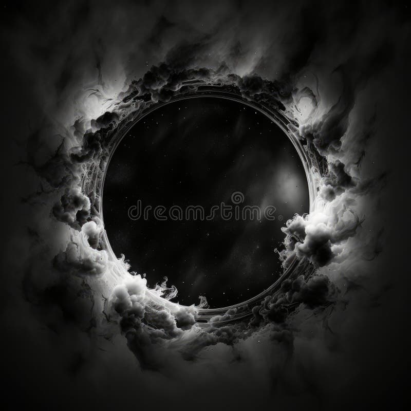 Abstract Space Wallpaper Background. Dark Circle Frame. Illustration AI ...