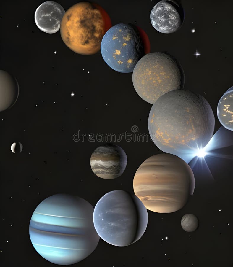 Abstract Space Wallpaper with Colourful Planets and a Distant Hosting ...