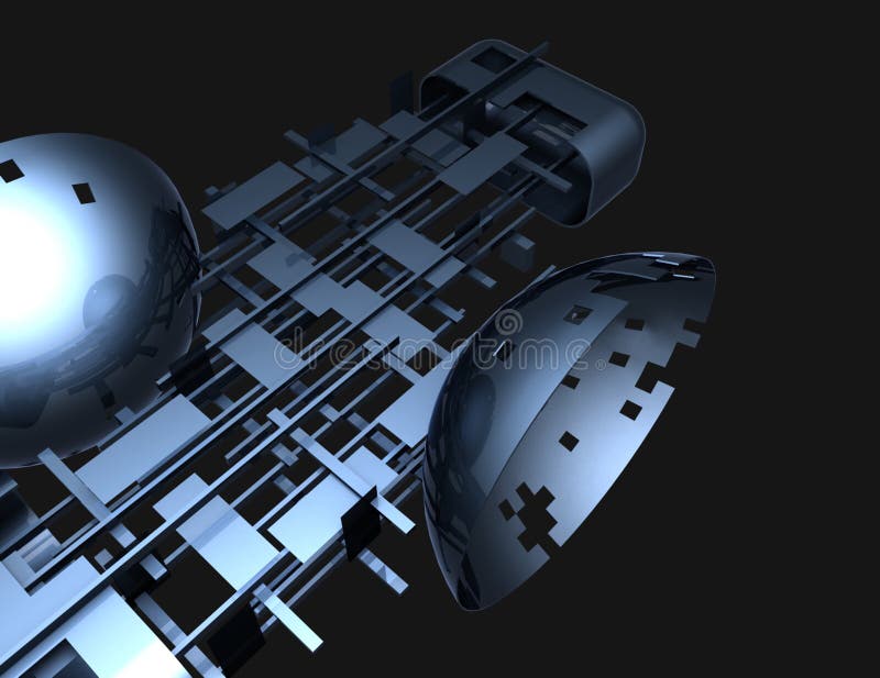 Abstract Spaceship Background 3d . 3d Rendered Illustration Stock ...