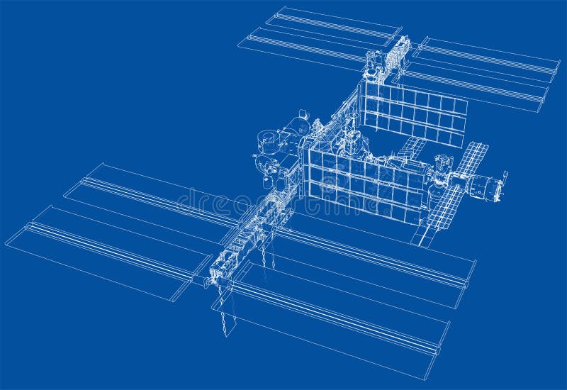 Abstract Spaceship Outline stock illustration. Illustration of orbiting ...