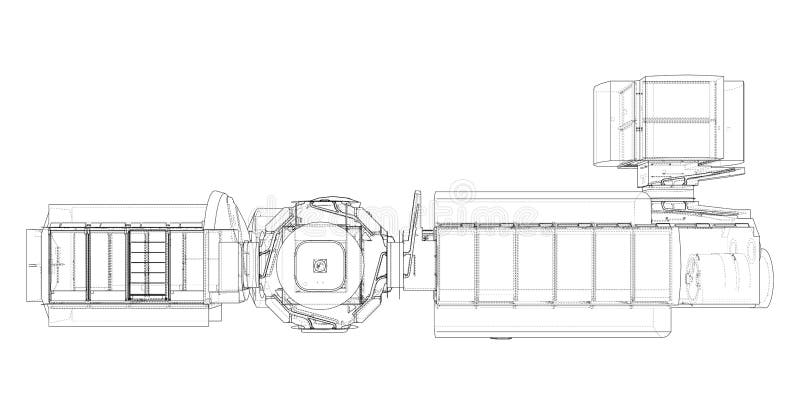 Abstract Spaceship or Space Station Stock Illustration - Illustration ...