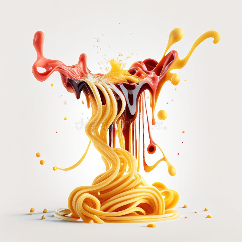 Abstract Spaghetti Ai Generative Illustration Stock Illustration ...