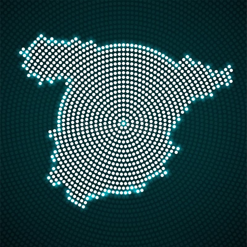 Abstract Spain Map of Glowing Radial Dots Stock Vector - Illustration ...