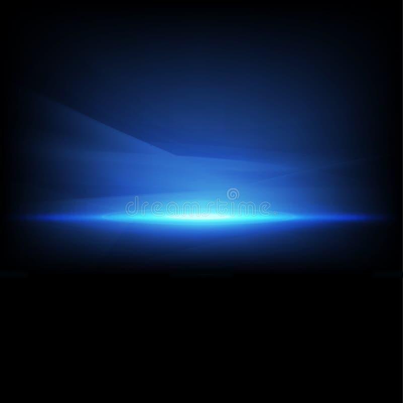 Abstract Spark and Flow Light Blue Isolate on Black Background, Vector ...