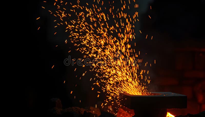 Abstract Spark Show: a Display of Industrial Power and Light Stock ...