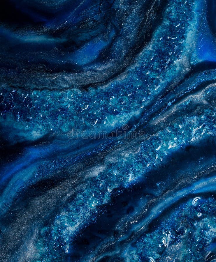 Abstract Sparkle Blue Background, Resin Art. Stock Image - Image of ...