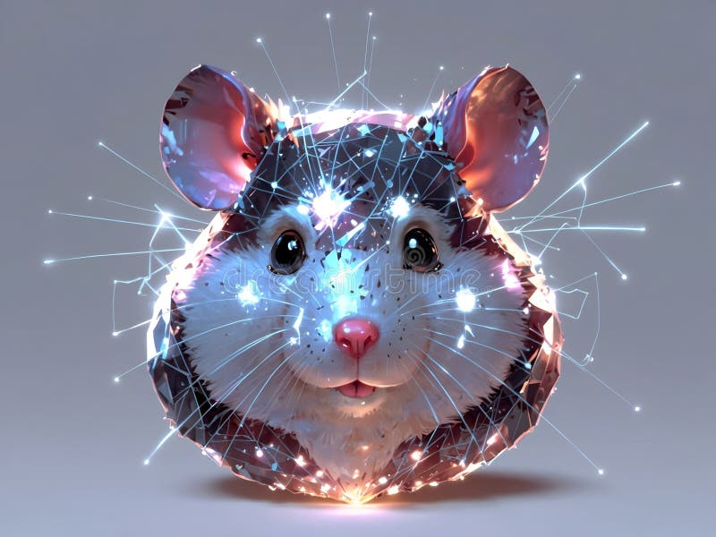 Abstract Sparkle Glowing White Mesh Hamster Shiny Wire Frame Polygonal ...
