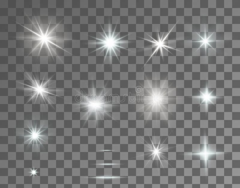 Abstract Sparkle Image of Lighting Flare. Set. Stock Illustration ...