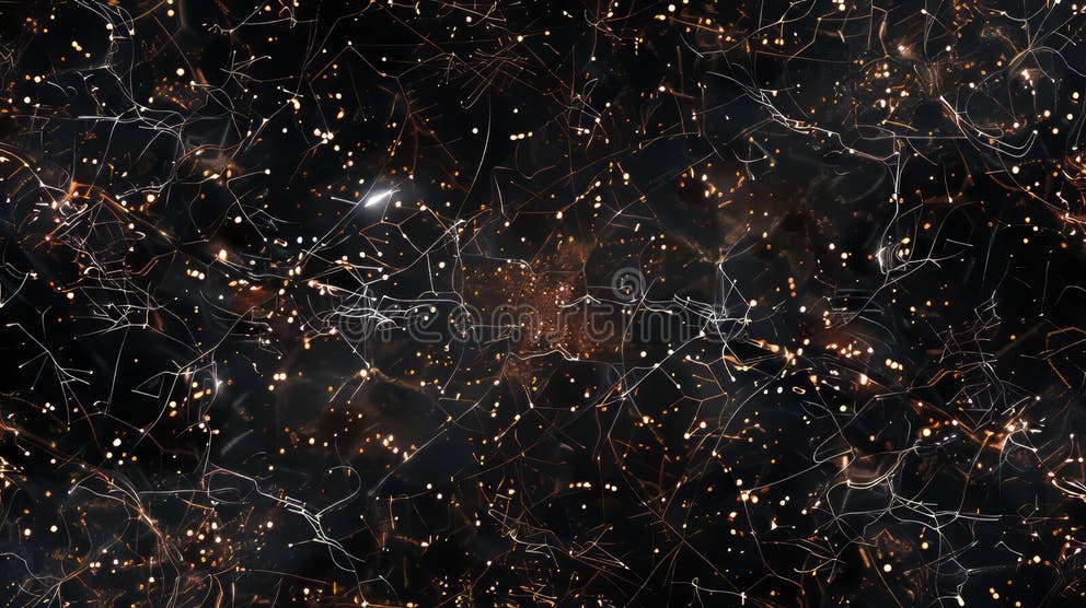 Abstract Sparkle Network Background - Golden Particle Flow, Dynamic ...