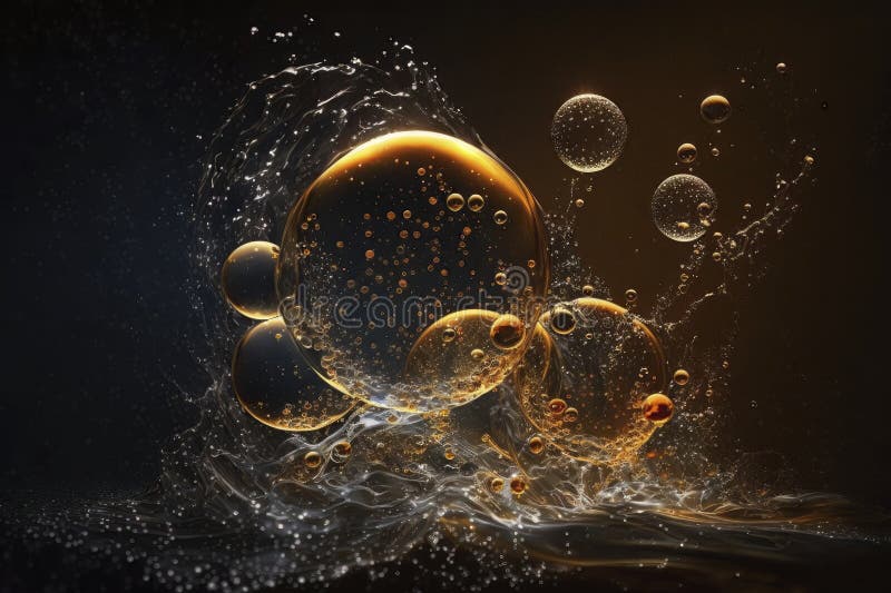 Abstract Sparkling Air Bubbles in Water Stock Illustration ...