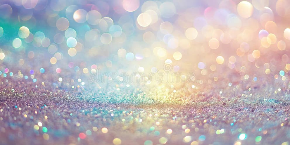 Abstract Sparkling Background with Pastel Rainbow Shimmer and Gleaming ...