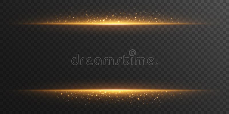 Abstract Sparkling Frame. Golden Backlight Isolated on Dark Transparent ...