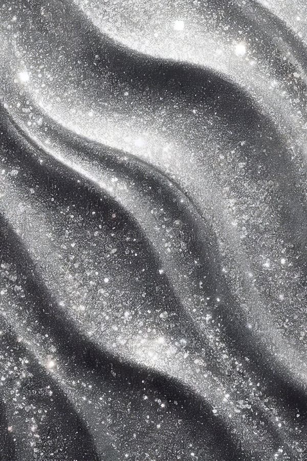 Abstract Sparkling Silver Glitter Background with Curved Lines, Shapes ...