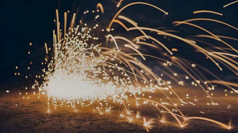 Abstract Sparks from Welding Blurred Light Bokeh Stock Illustration ...