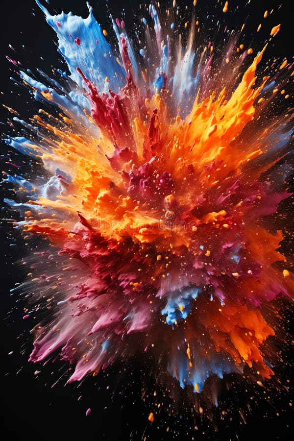 Abstract Spectacle of Paint and Particles. AI Generation Stock Image ...