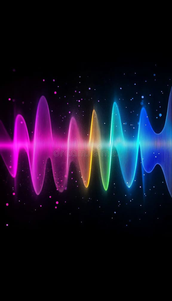 Abstract Spectrum Audio Pulse with Colorful Waves Motion on Black ...