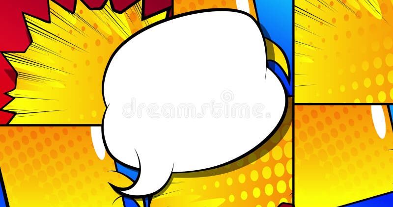 Abstract Speech Bubble with Comic Book Background. Comics Moving ...