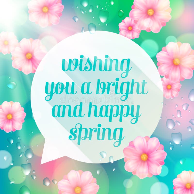 Abstract Speech Bubble with Spring Greeting Stock Illustration ...
