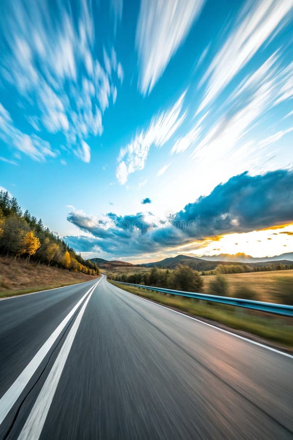 Abstract Speed Background with Blue Sky Stock Illustration ...