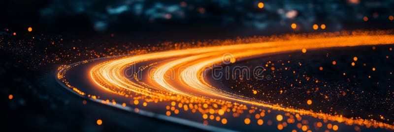 Abstract Speed of Light Trails on a Data Highway at Night, Motion Blur ...