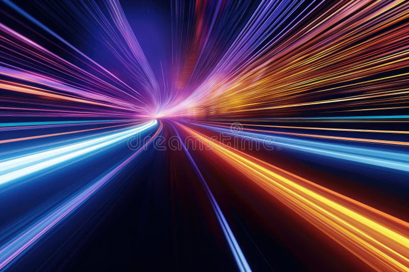 Abstract Speed Light Trails Effect Path, Fast Moving Neon Futuristic ...
